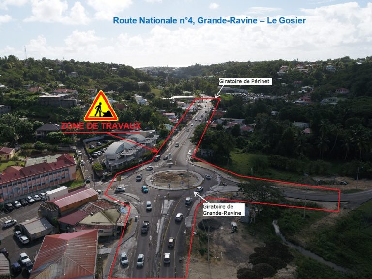 Travaux de nuit sur la Route Nationale n°4, Grande-Ravine – Le Gosier ...